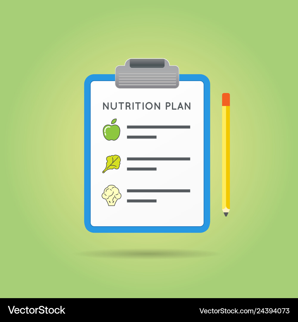 Nutrition plan medical diet flat icon design Vector Image