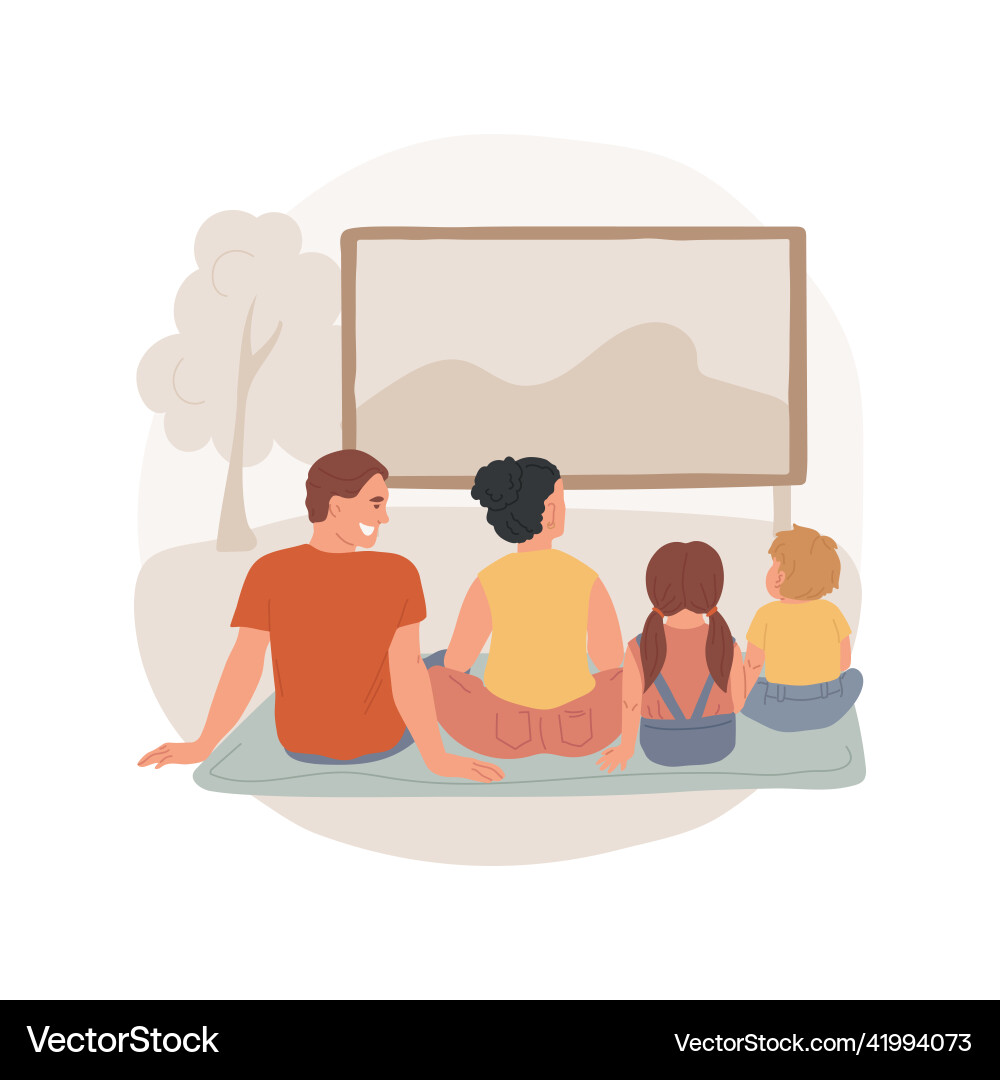 Open-air movie isolated cartoon Royalty Free Vector Image