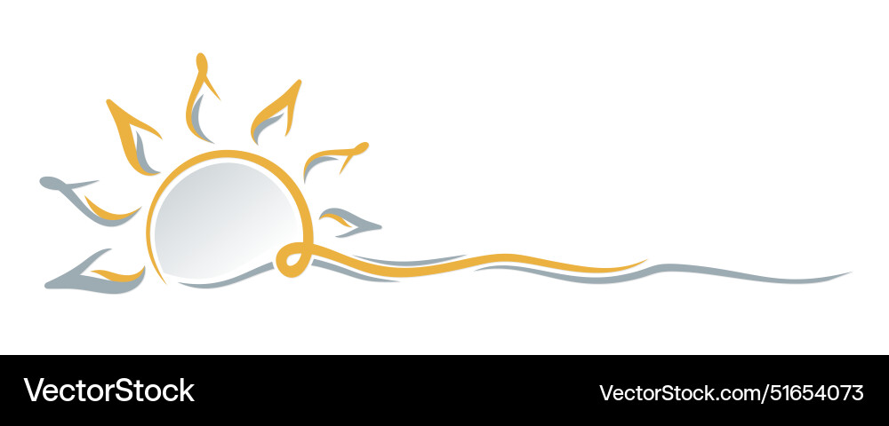 Sun and sea symbol Royalty Free Vector Image - VectorStock