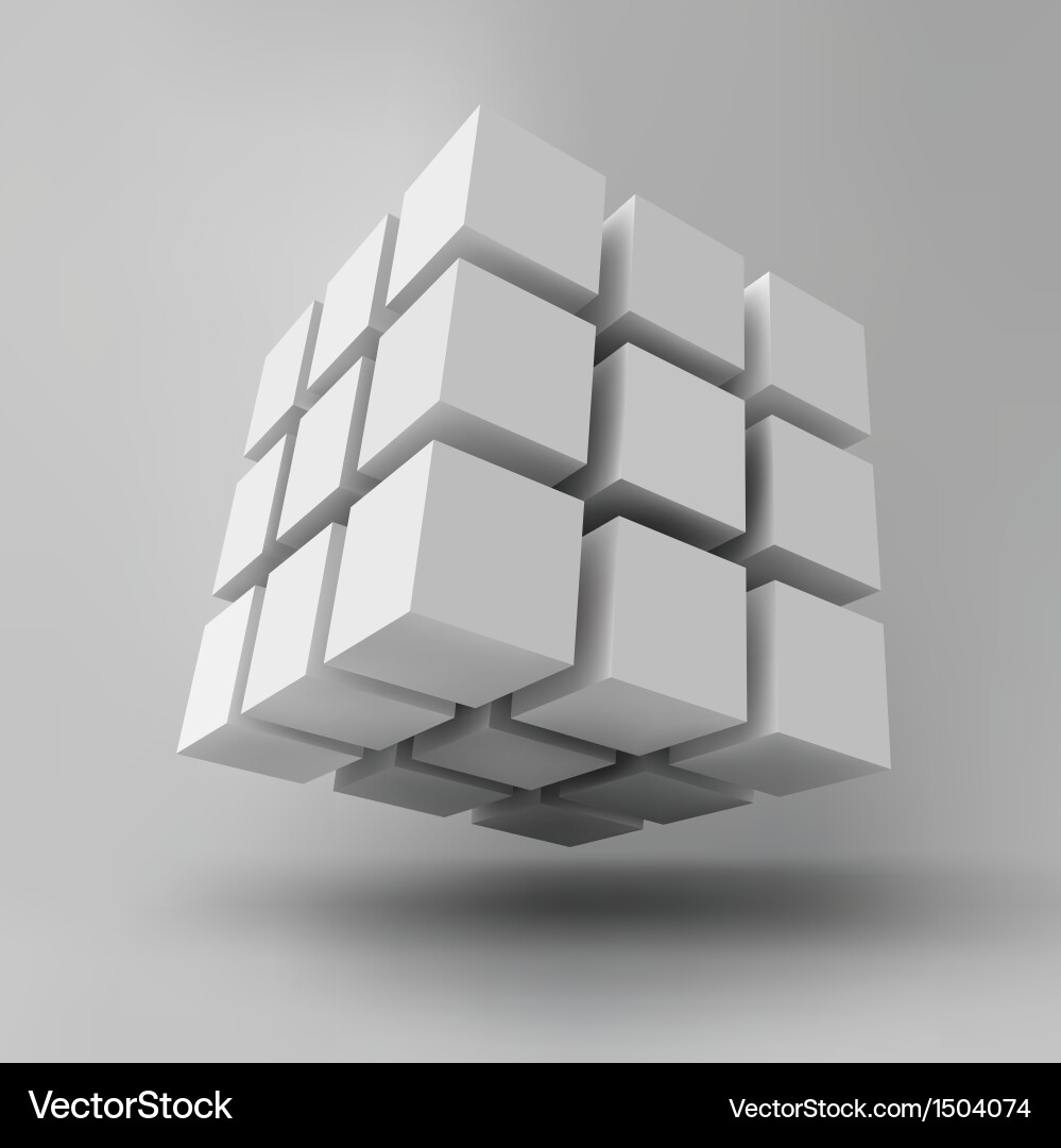 3d cube Royalty Free Vector Image - VectorStock