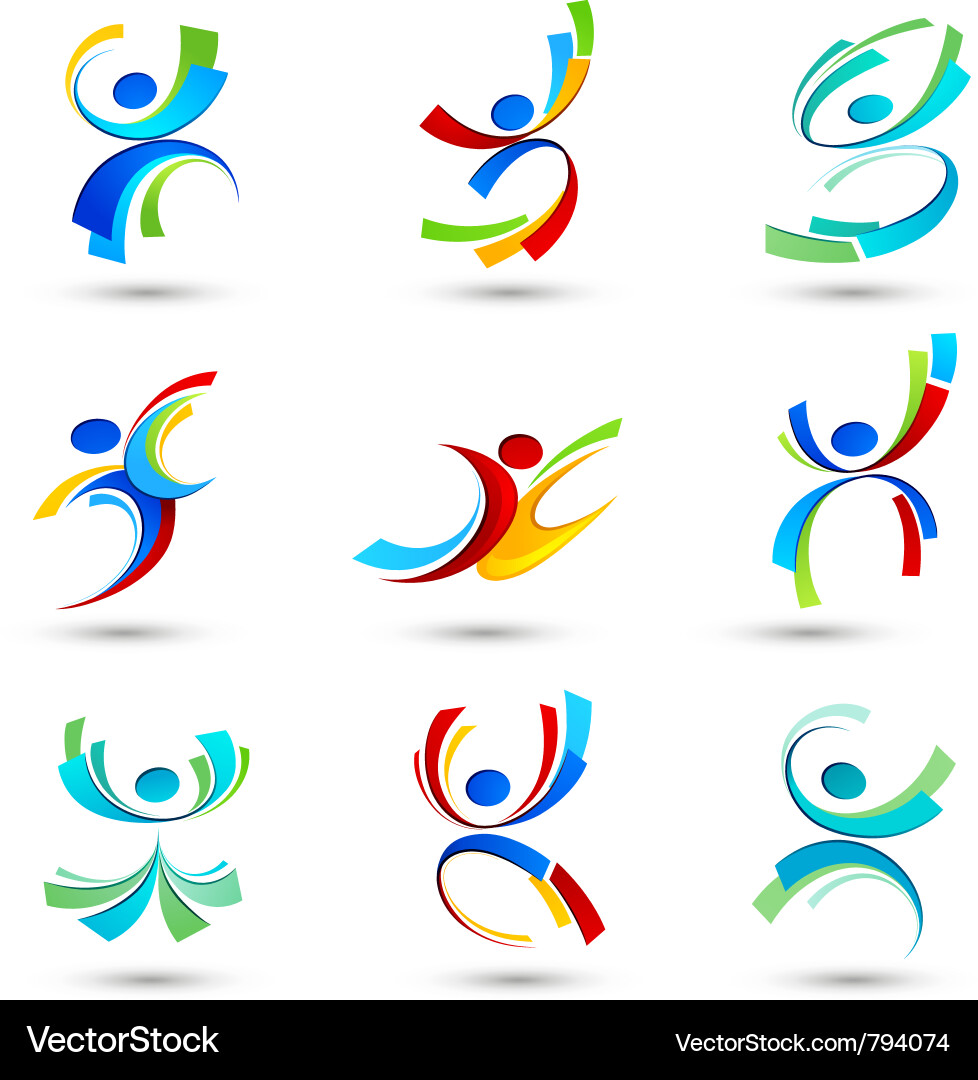 Abstract people icons Royalty Free Vector Image