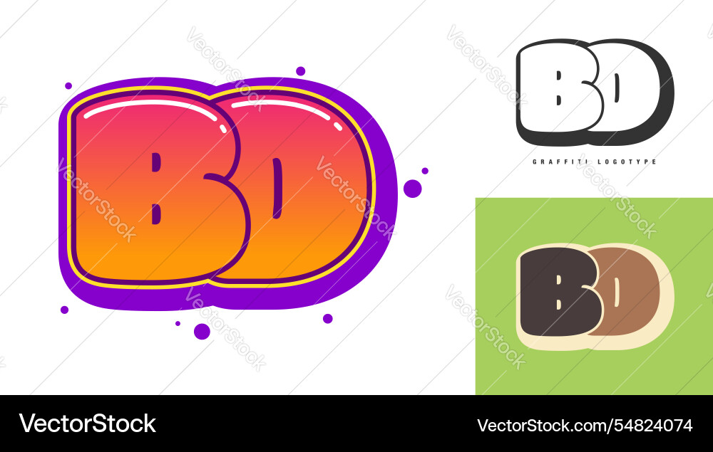 Bd logo design for festival or party initial Vector Image