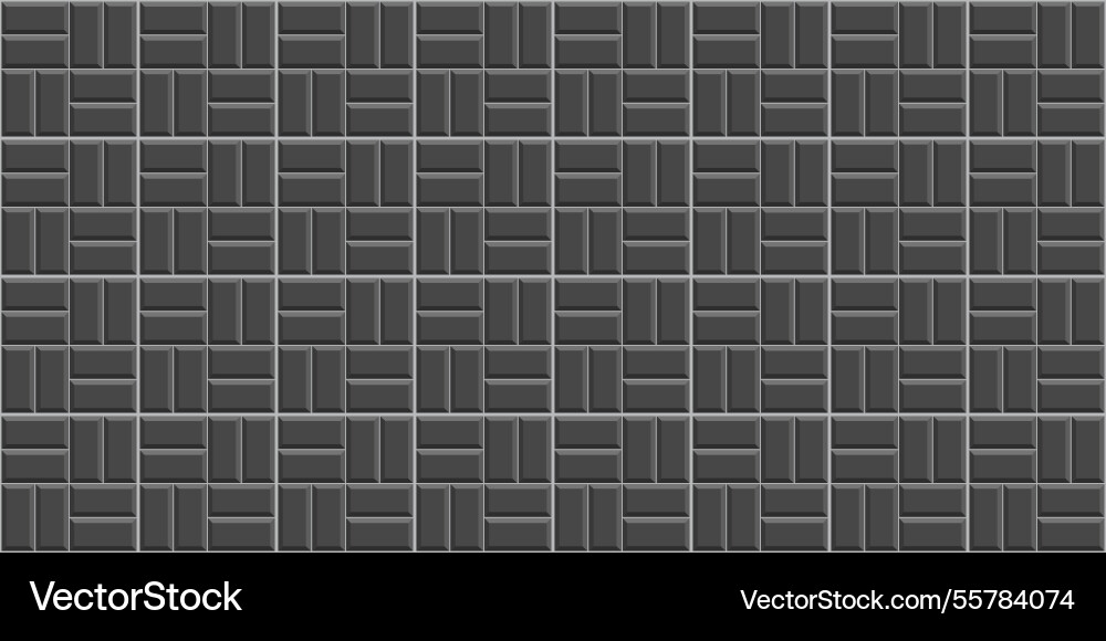 Black ceramic pattern tile kitchen backsplash Vector Image