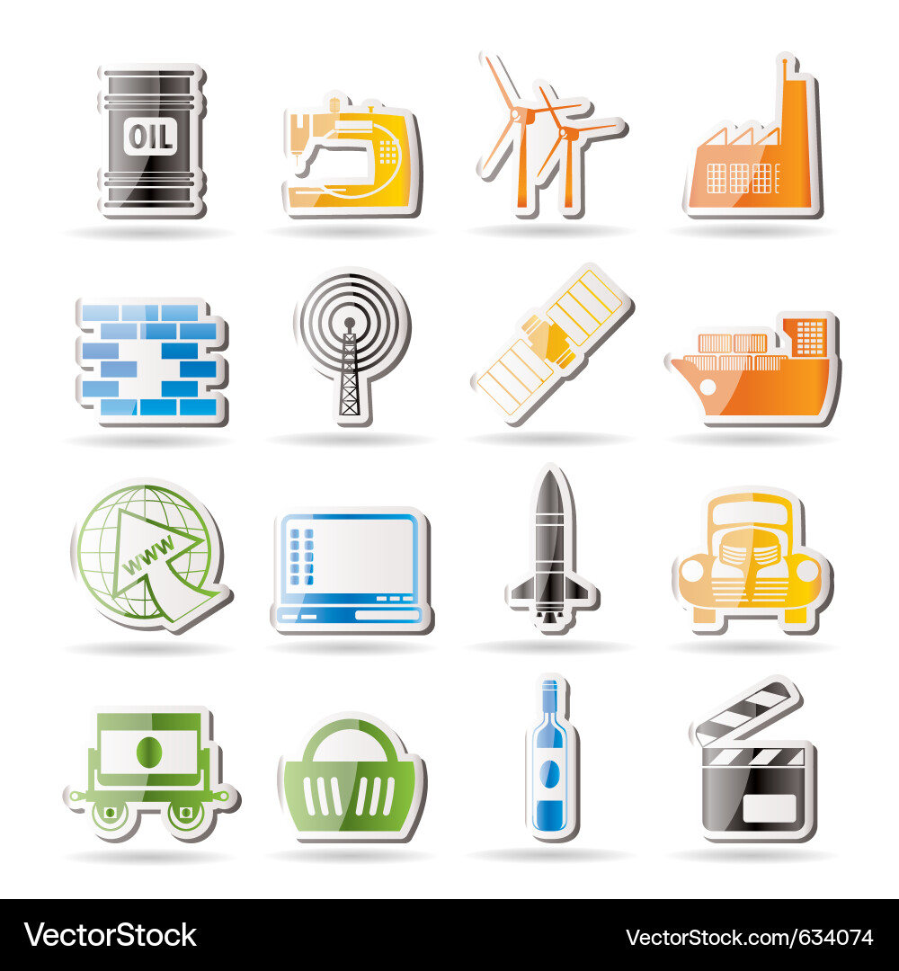 Business & Industry Icon Set Royalty Free Vector Image