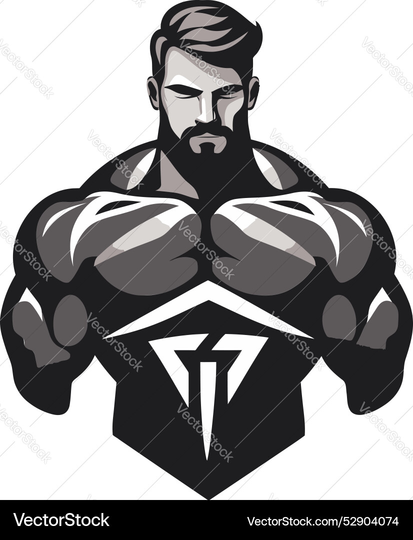 Champions display black showcase of bodybuilding Vector Image