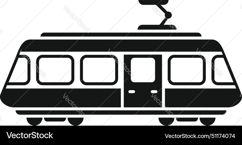 City train tram icon simple electric Royalty Free Vector