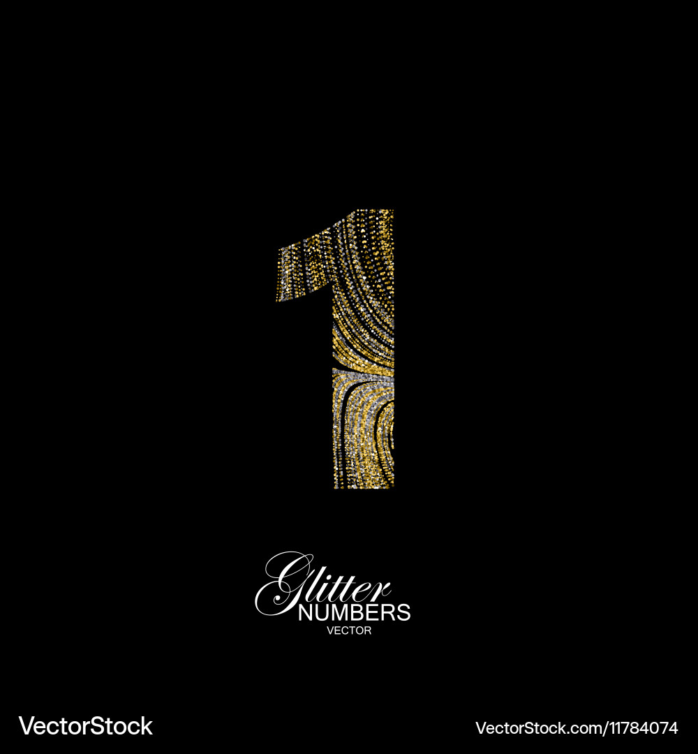 Curly textured number 1 Royalty Free Vector Image