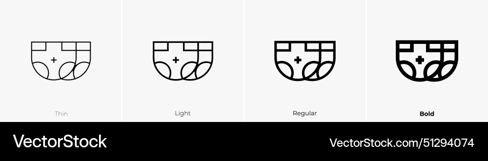 Diapers icon thin light regular and bold style Vector Image