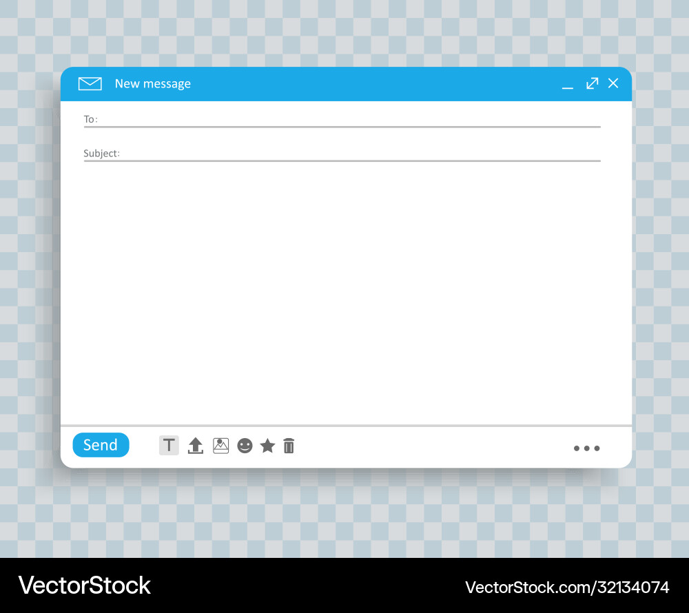 Email window interface template mail message Vector Image