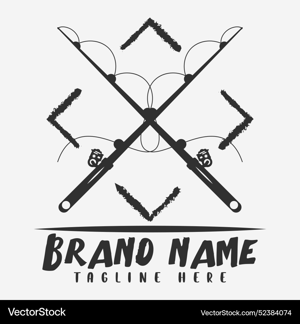 Fishing monogram logo design Royalty Free Vector Image