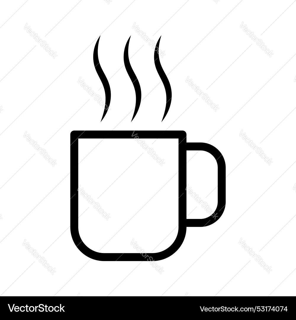 Hot coffee mug icon set tea symbol cafe Royalty Free Vector