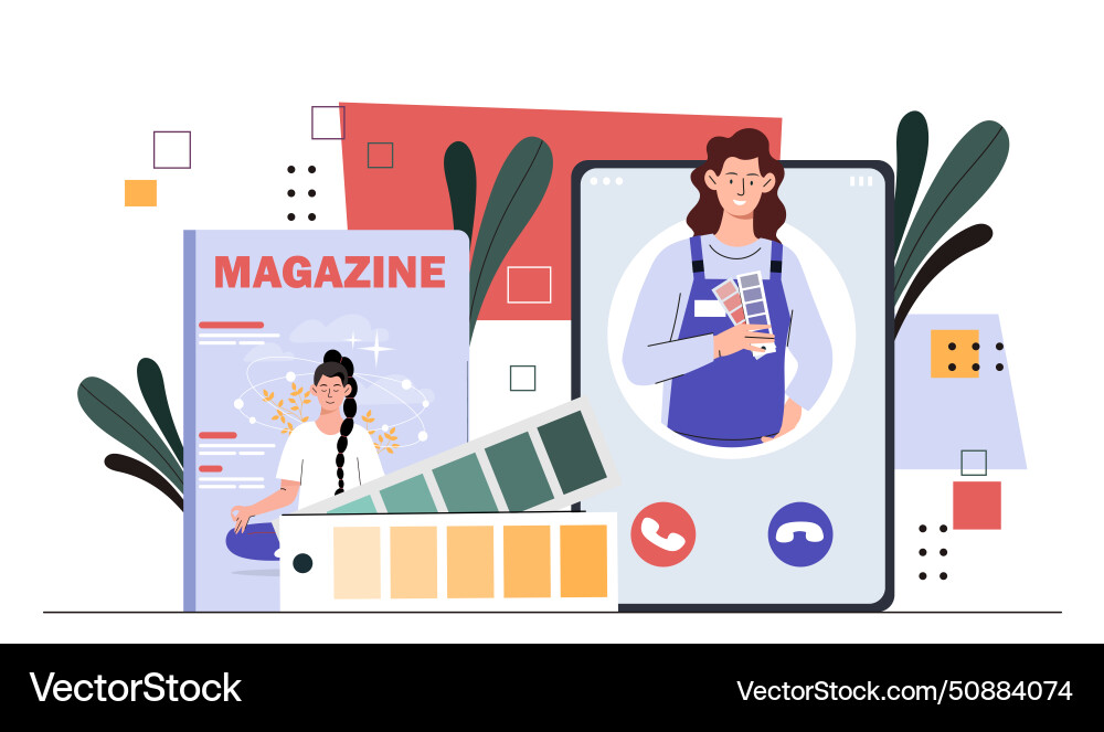 Magazine printing online concept Royalty Free Vector Image