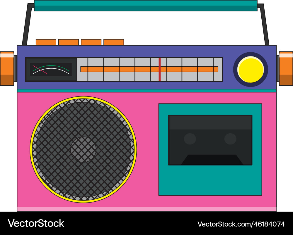 Retro radio on white background Royalty Free Vector Image