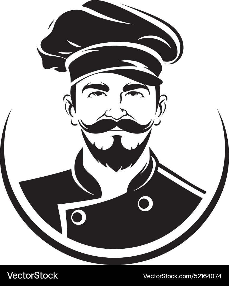 Taste the tradition a minimalist chef Royalty Free Vector