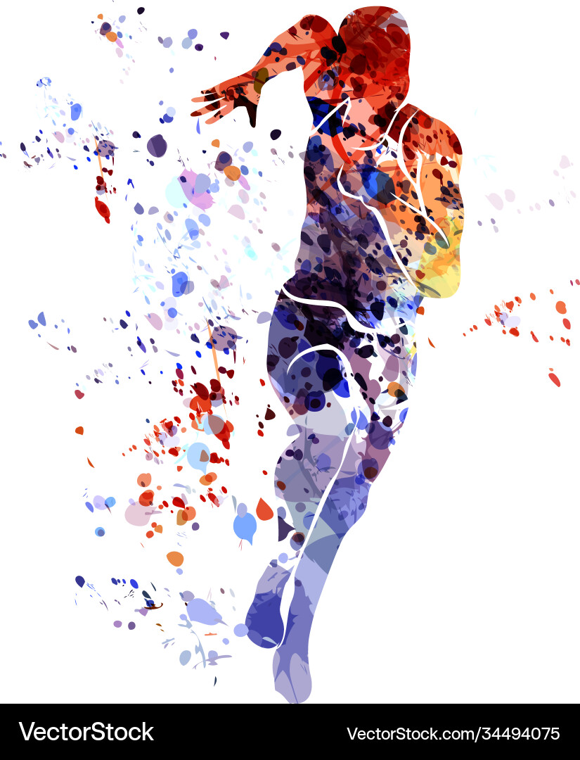 Color a runner Royalty Free Vector Image - VectorStock