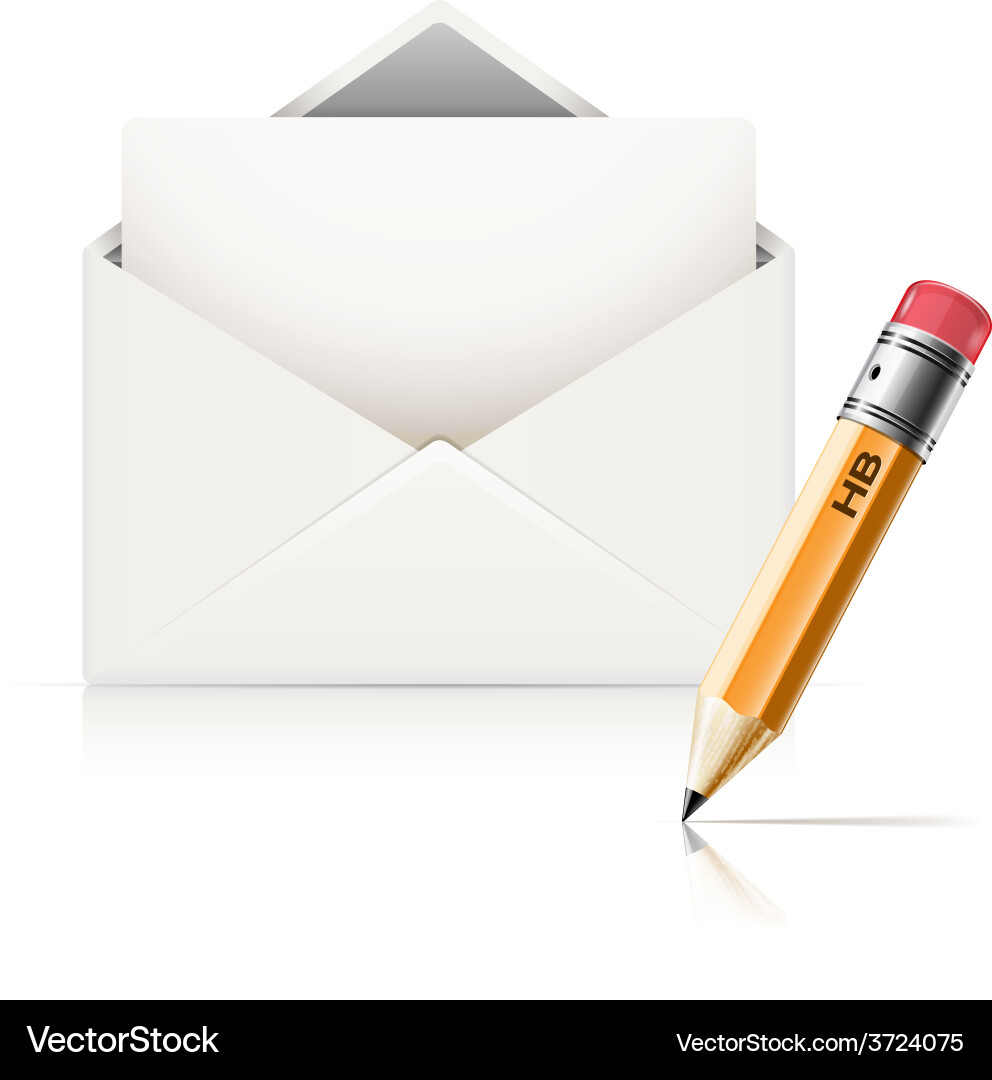 Envelope end pencil Royalty Free Vector Image - VectorStock