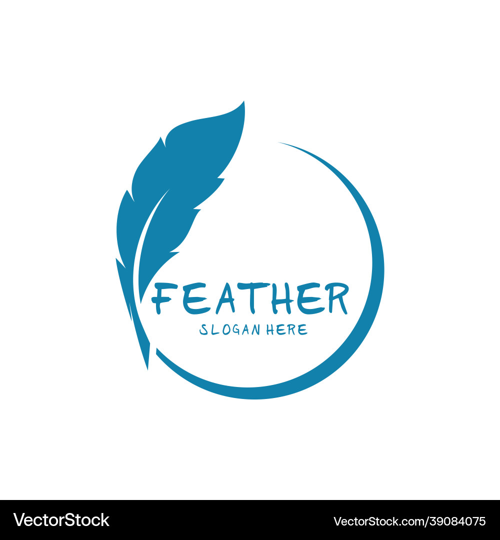 Feather pen logo and symbol image Royalty Free Vector Image