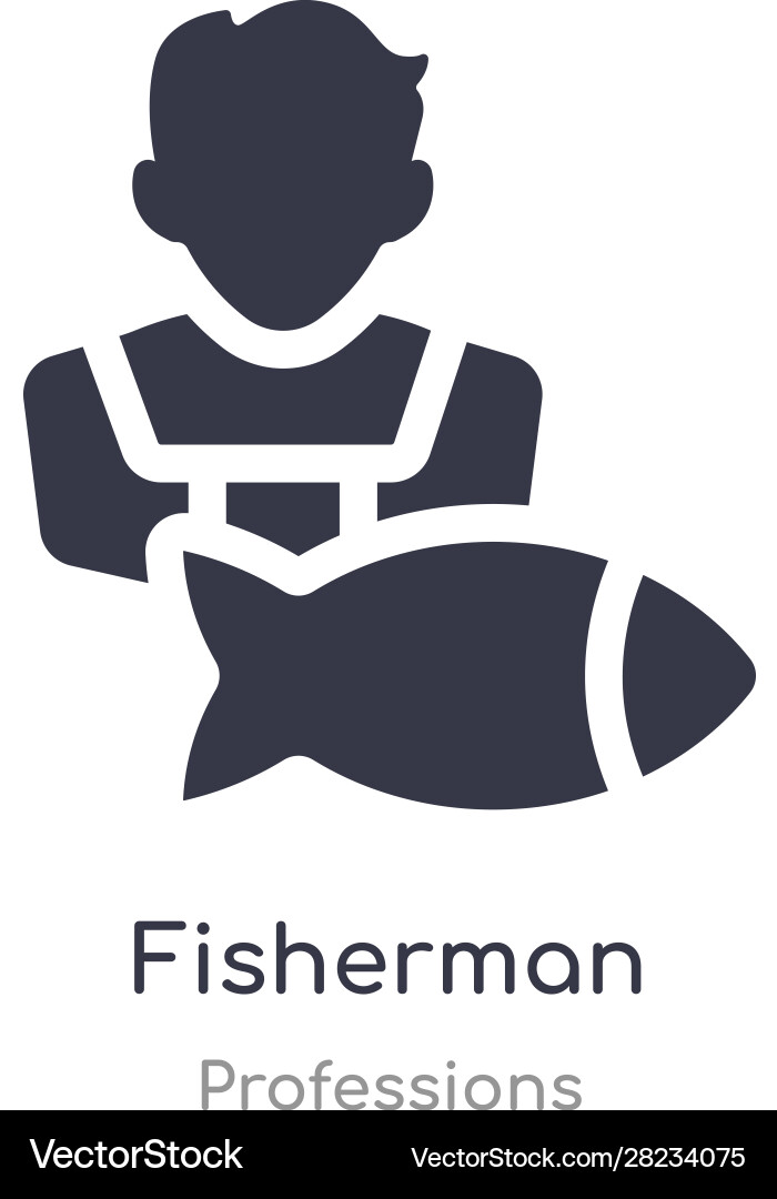 Fisherman icon isolated from Royalty Free Vector Image