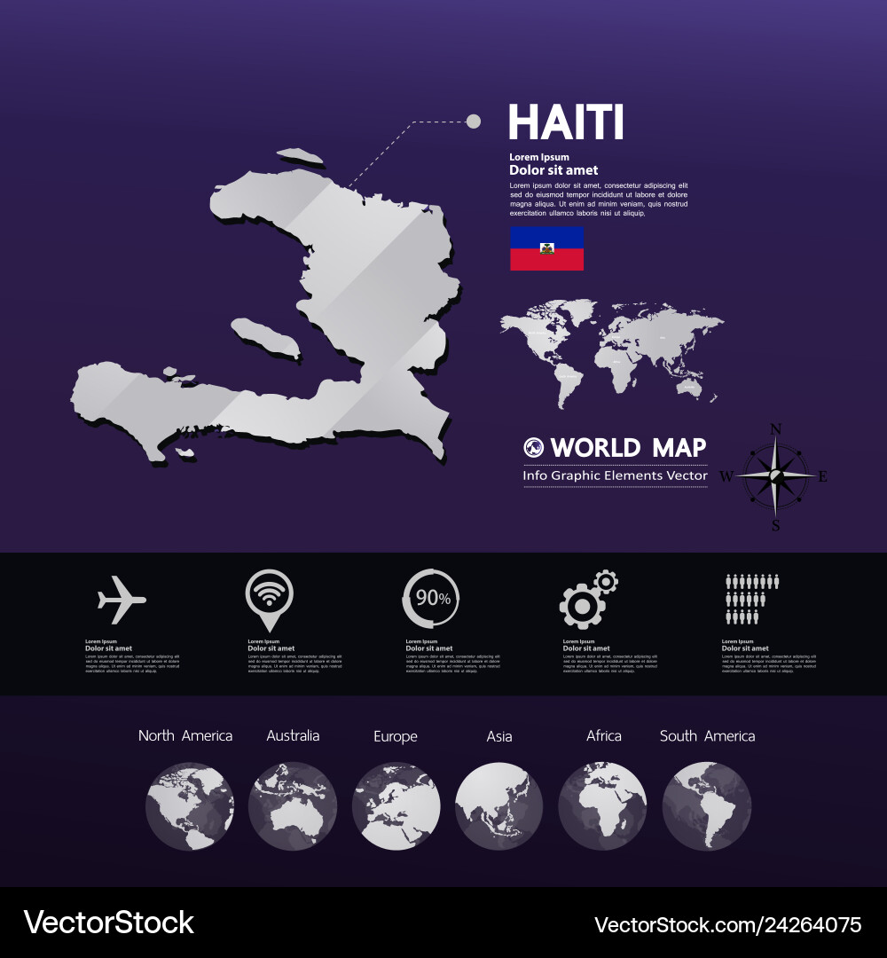 Haiti map Royalty Free Vector Image - VectorStock