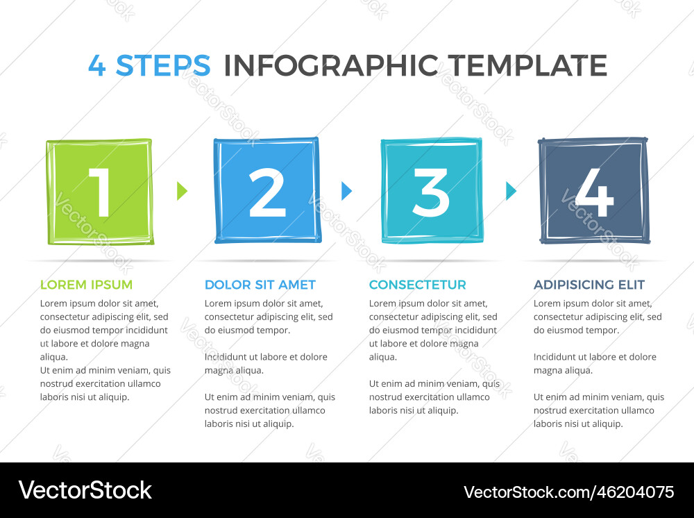 Infographic template with 4 steps Royalty Free Vector Image