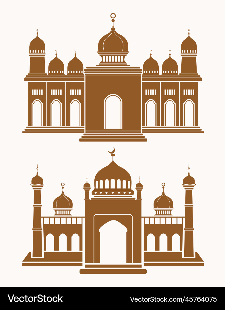 Islamic Mosque Collection Royalty Free Vector Image