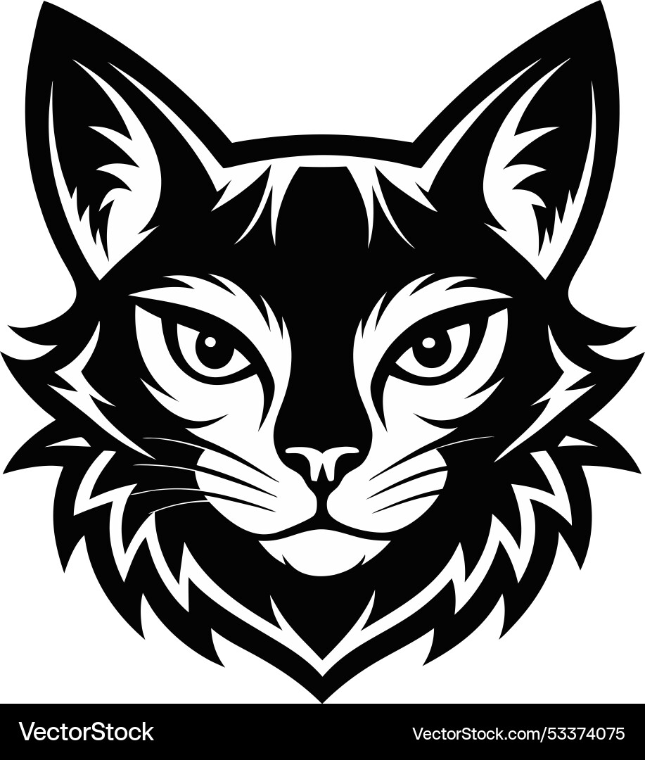 Logo featuring a cat head Royalty Free Vector Image