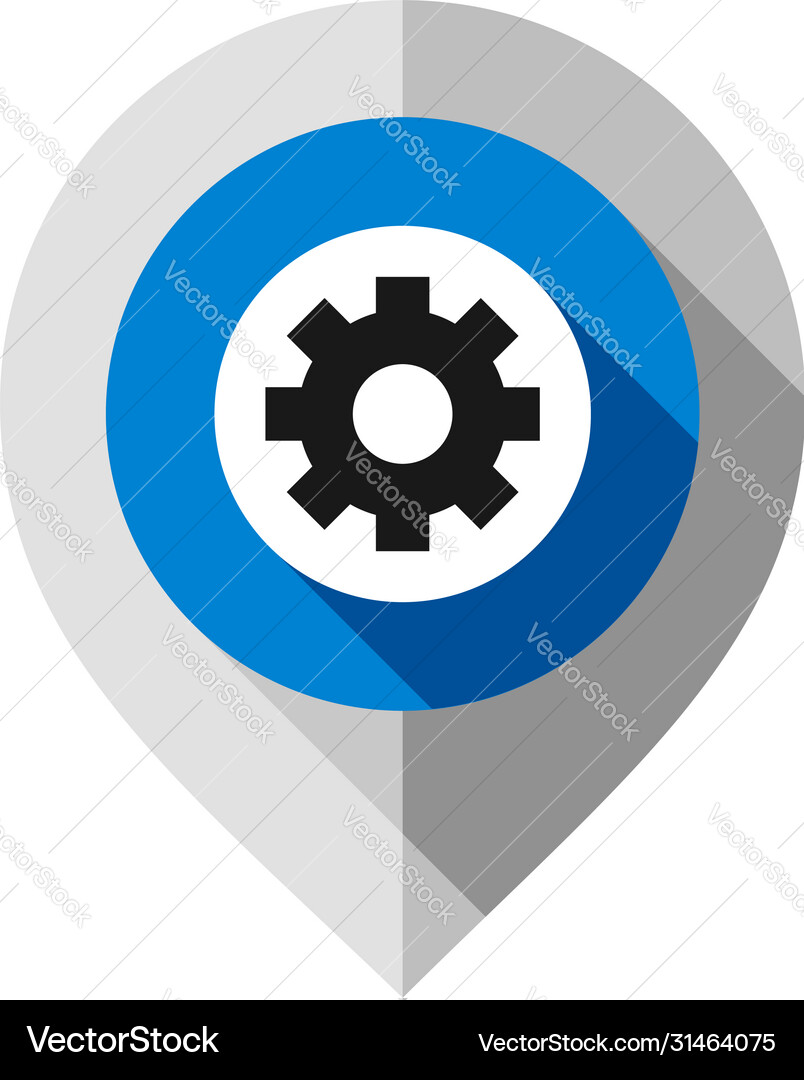 Map pin symbol gear gps pointer folded from Vector Image