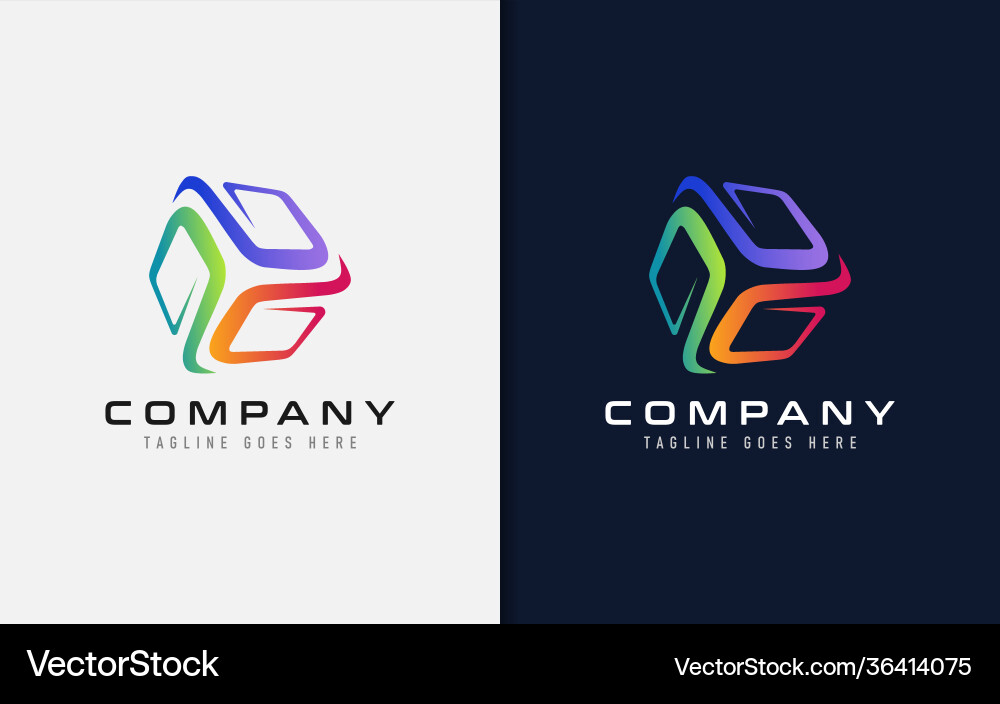 Modern Tech Cube Logo Royalty Free Vector Image