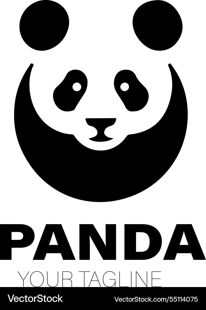 Panda logo panda logo design panda logo brand Vector Image