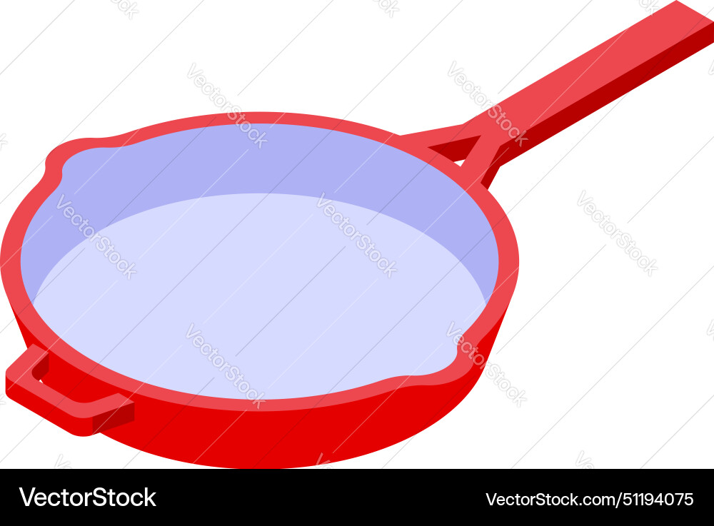 Red white color pan icon isometric modern Vector Image