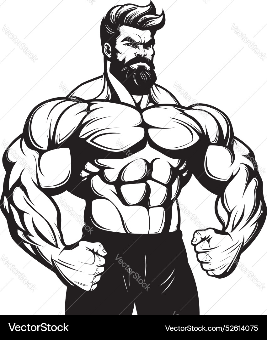 Schwarzenegger spoof a cartoon colossus Royalty Free Vector