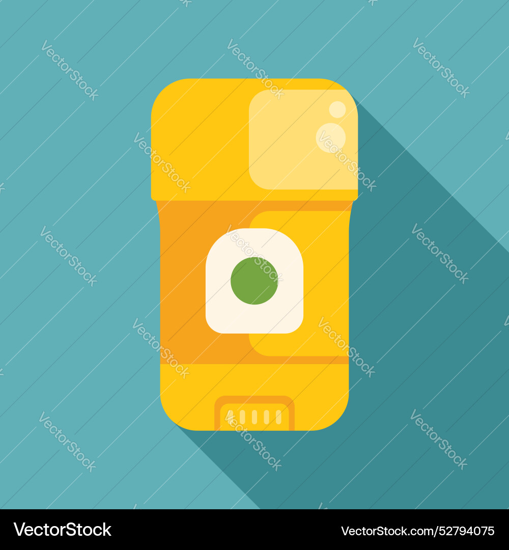 Yellow deodorant stick casting long shadow Vector Image
