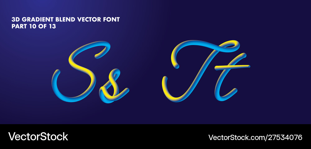 3d blend font Royalty Free Vector Image - VectorStock