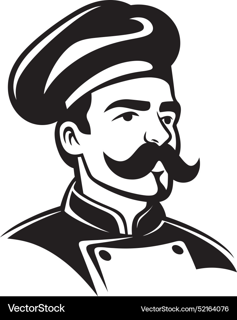 A monochrome culinary adventure retro chef Vector Image