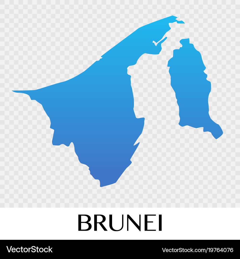 Brunei map in asia continent design Royalty Free Vector