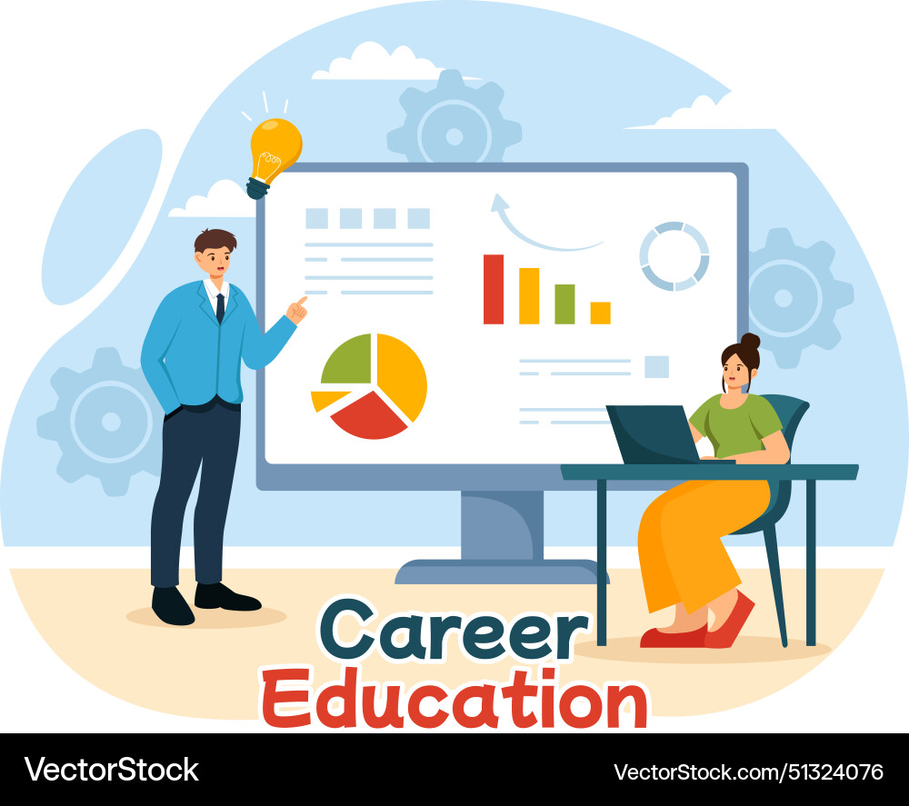 Career education with growth concept learning Vector Image