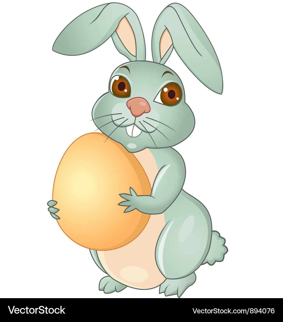 Cute Easter Rabbit Cartoon Royalty Free Vector Image