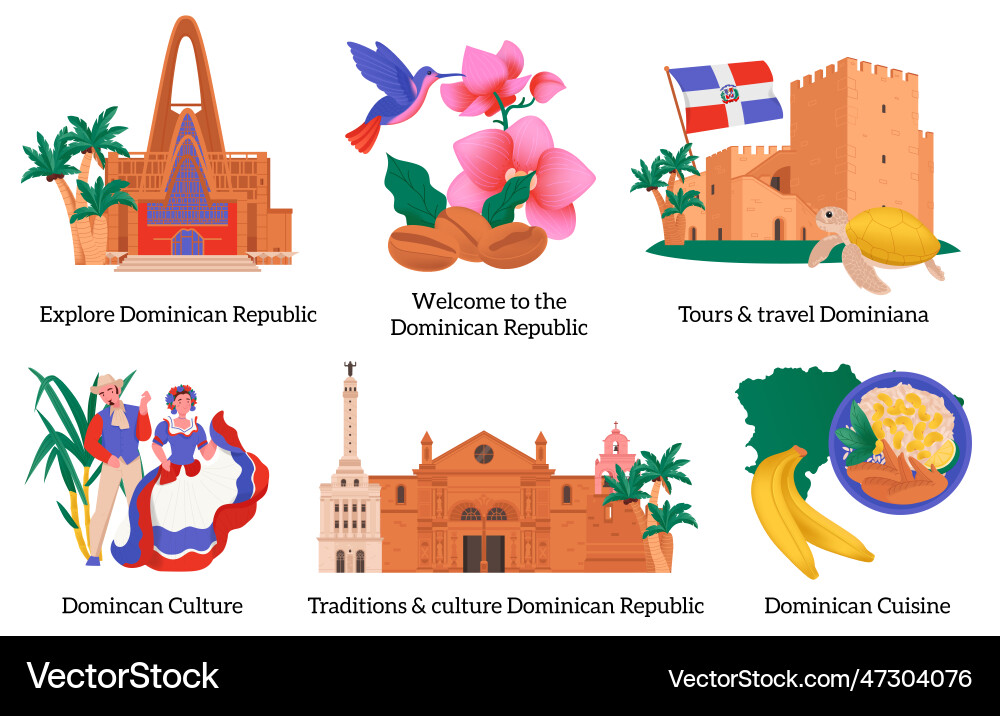 Dominican republic isolated compositions Vector Image