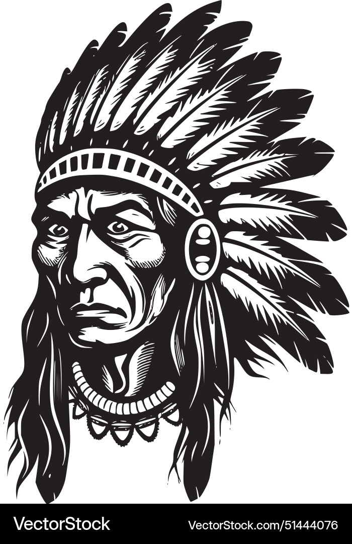 Indian chief - high quality logo ideal Royalty Free Vector