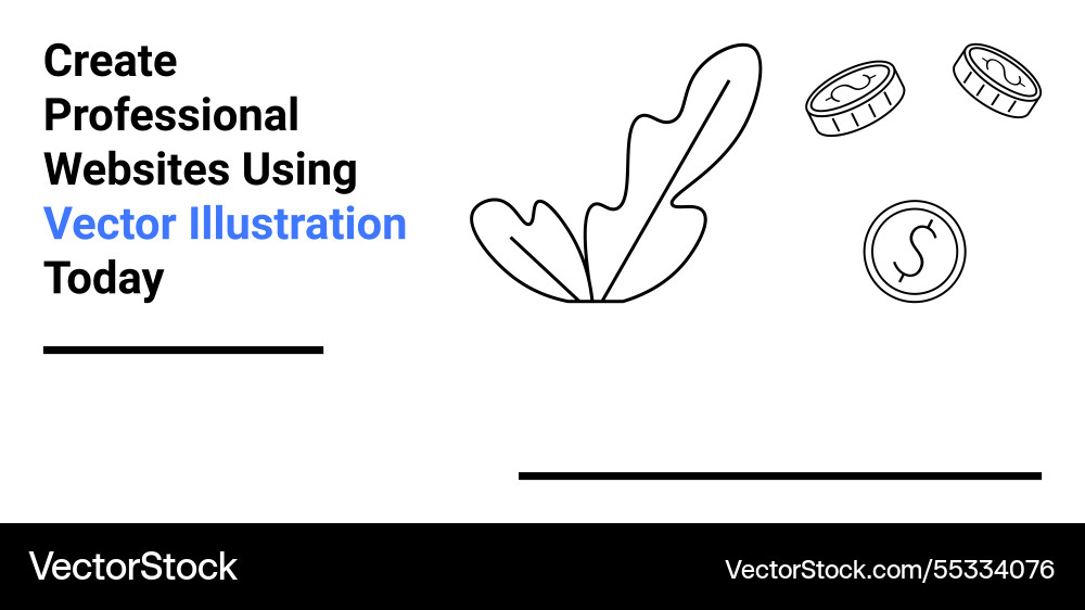 Minimalist design with floating coins and leaf Vector Image