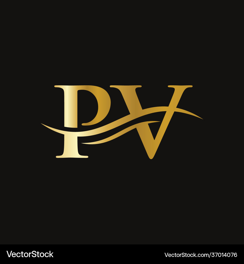 Pv logo design initial letter Royalty Free Vector Image
