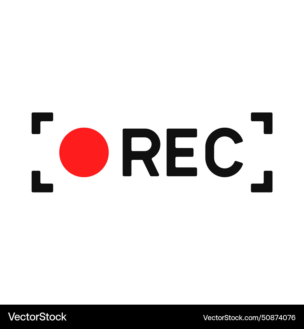 Red recording sign on white background Royalty Free Vector