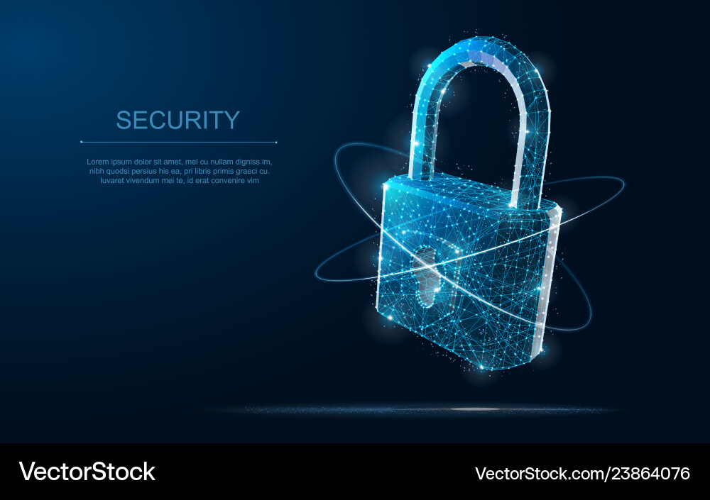 Security lock polygonal wireframe mesh looks like Vector Image
