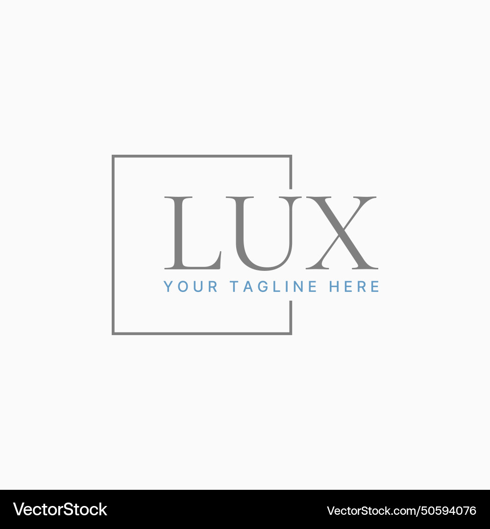 Sign initial letter lux serif font with line squar