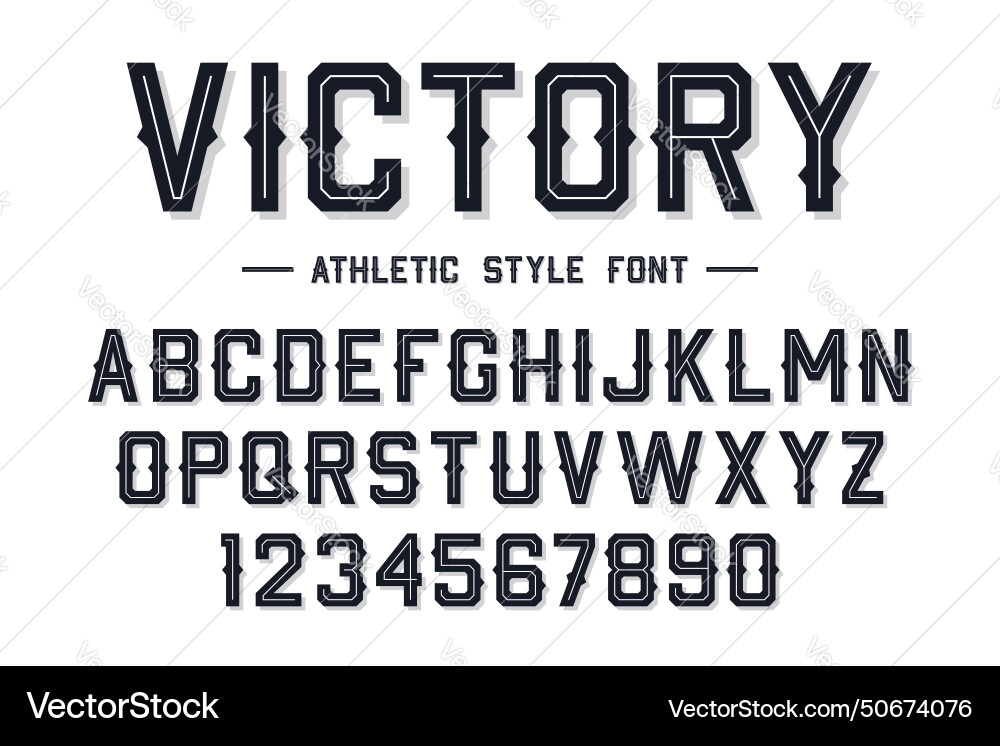 Sport style font athletic Royalty Free Vector Image
