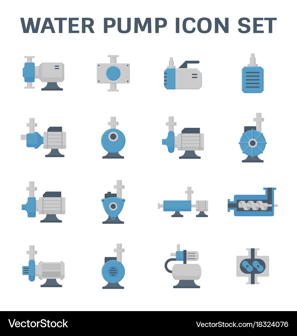 Water pump icon set Royalty Free Vector Image - VectorStock