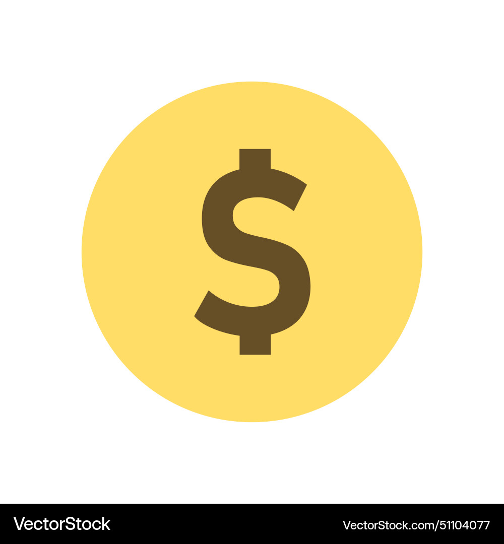 Abstract usd currency coin on yellow background Vector Image
