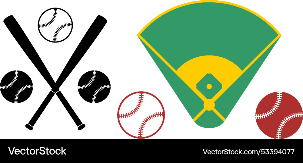 Baseball Field Elements Royalty Free Vector Image