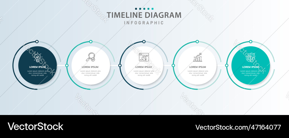Infographic 5 steps timeline roadmap circle topics