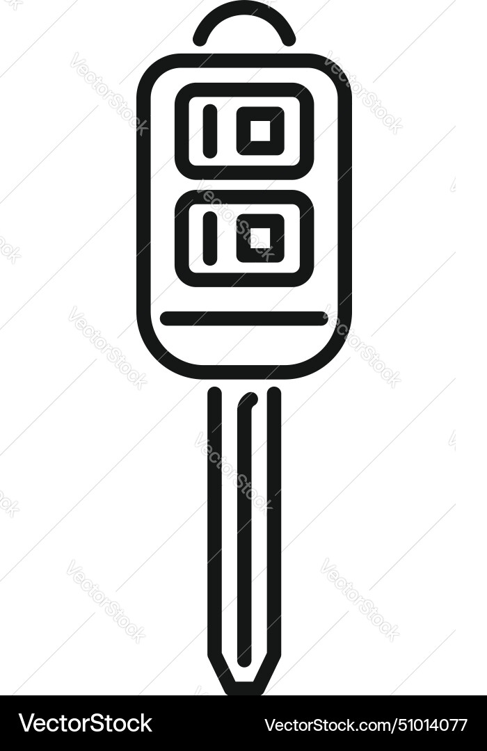 Long key control icon outline vehicle Royalty Free Vector